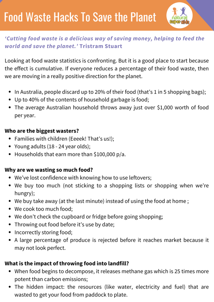 Food Waste Hacks - Natural Super Kids